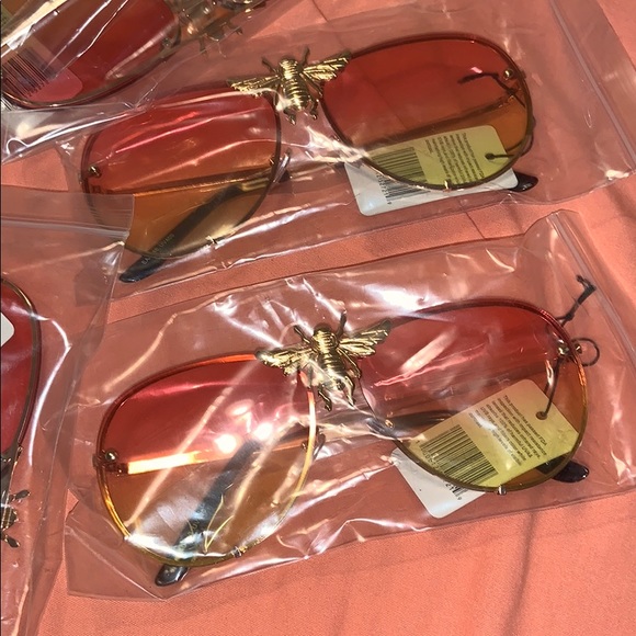 Accessories | Bumble Bee Sunglasses Sunnies Shades Redyellow L | Poshmark